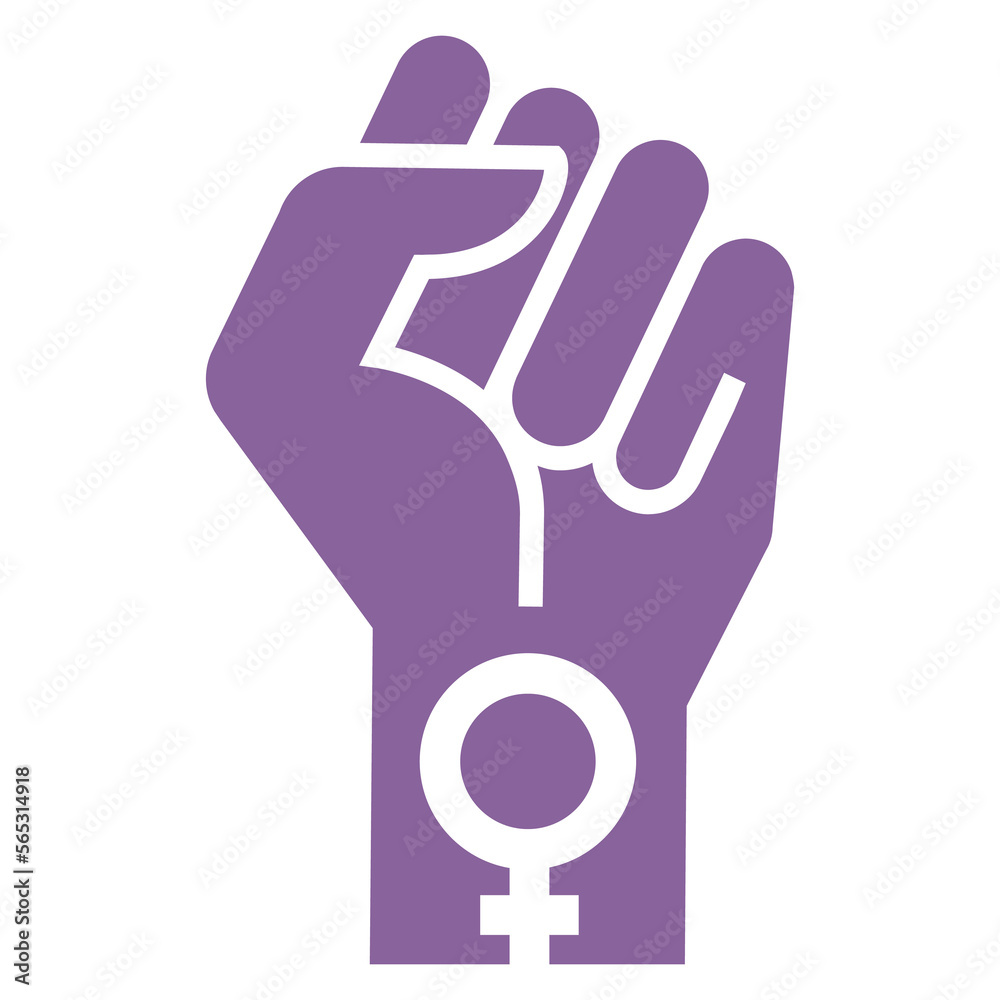 Símbolo de victoria, fuerza, poder y solidaridad. Logo feminista ...