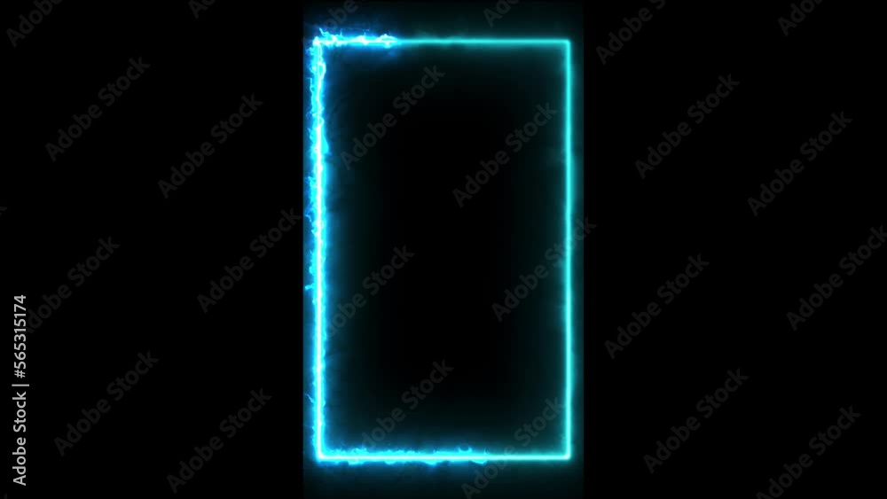 neon blue power line text box, abstract neon line frame, neon light ...