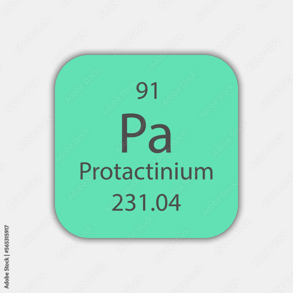 Protactinium symbol. Chemical element of the periodic table. Vector ...