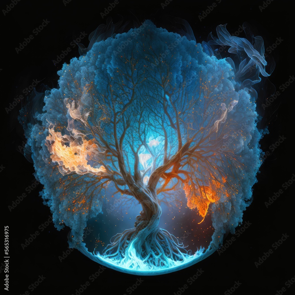 Beautiful tree of life, sacred symbol illustration ,made with ...