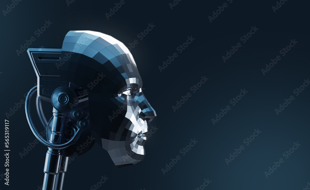 Artificial Intelligence (AI) robot head, machine learning innovation ...