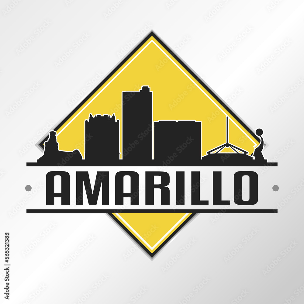 Amarillo, TX, USA Skyline Logo. Adventure Landscape Design Vector City ...