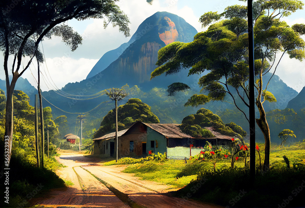 Brazil landscape with beautiful river. Generative AI Art. Beautiful ...