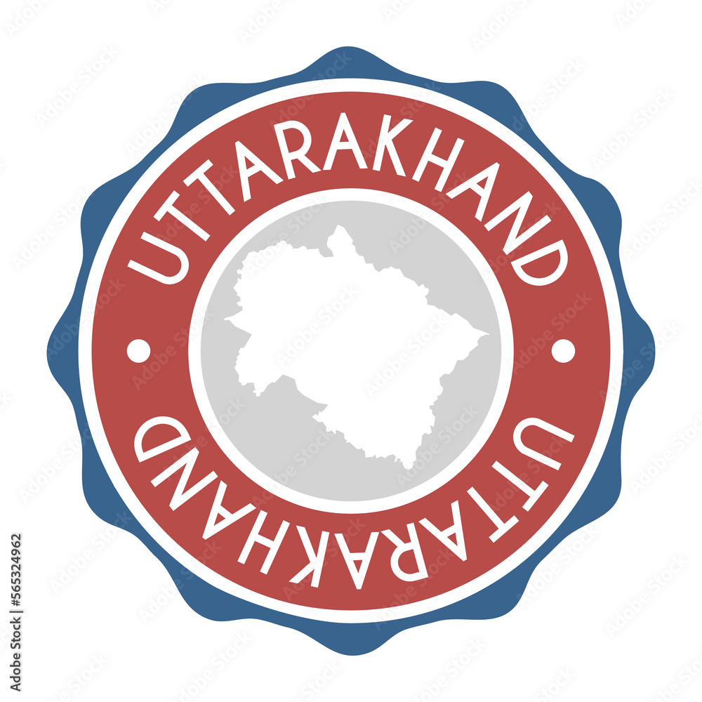 Uttarakhand, India Badge Map Vector Seal Vector Sign. National Symbol ...