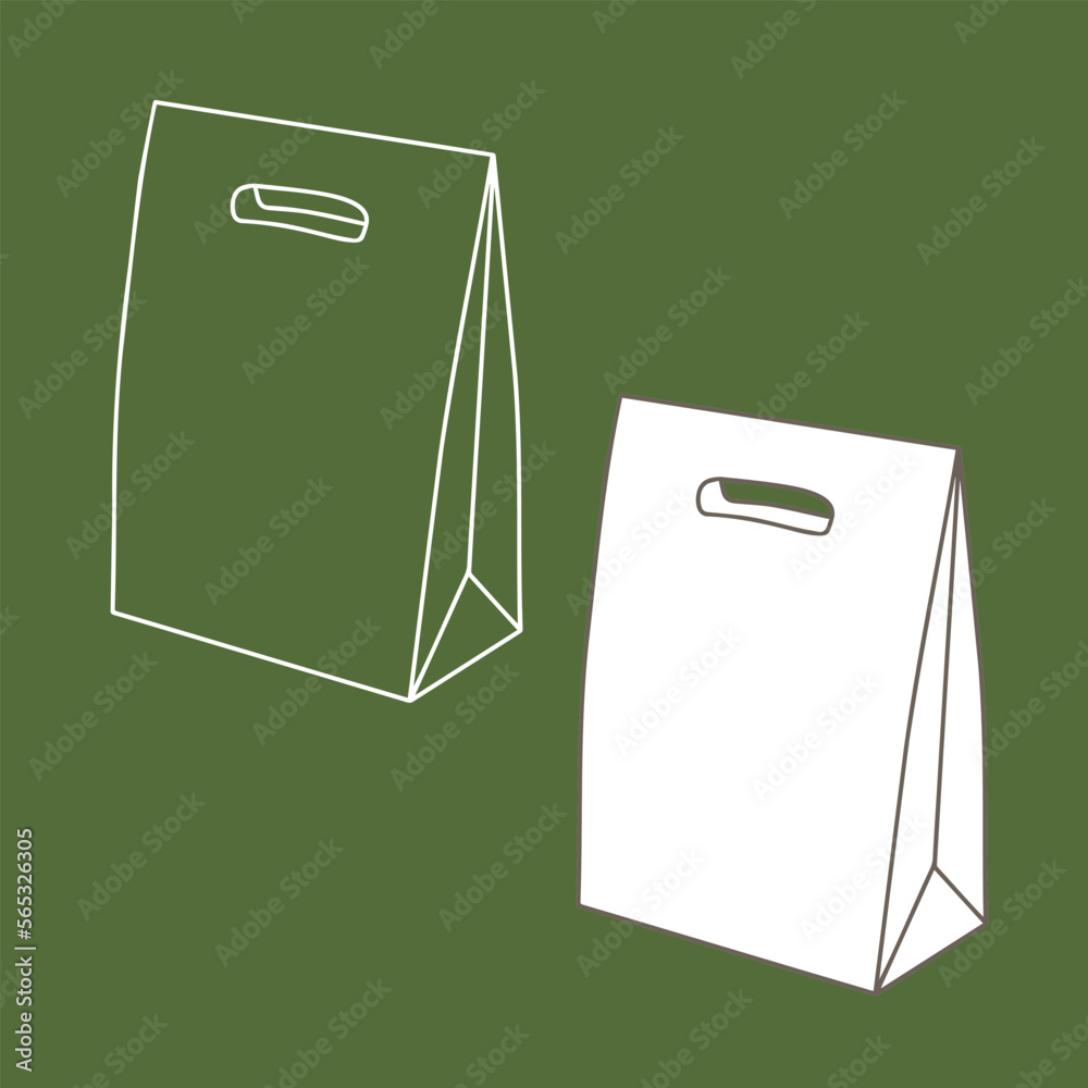 Paper package for takeaway isolated on background. Packaging template ...