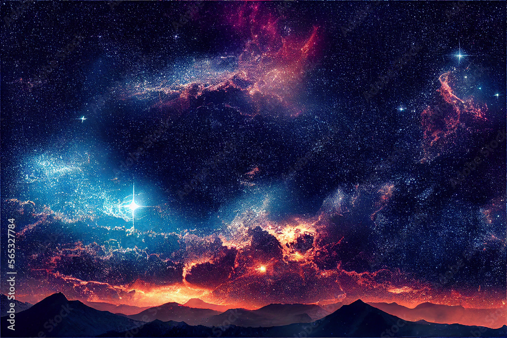dazzling starry sky cosmic starry sky background material Generative AI ...