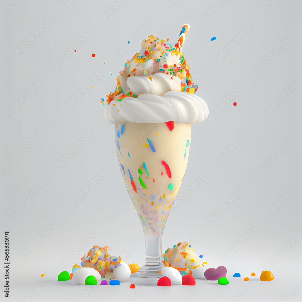 Fruity pebbles shake isolated with white background | Ice-cream shake ...