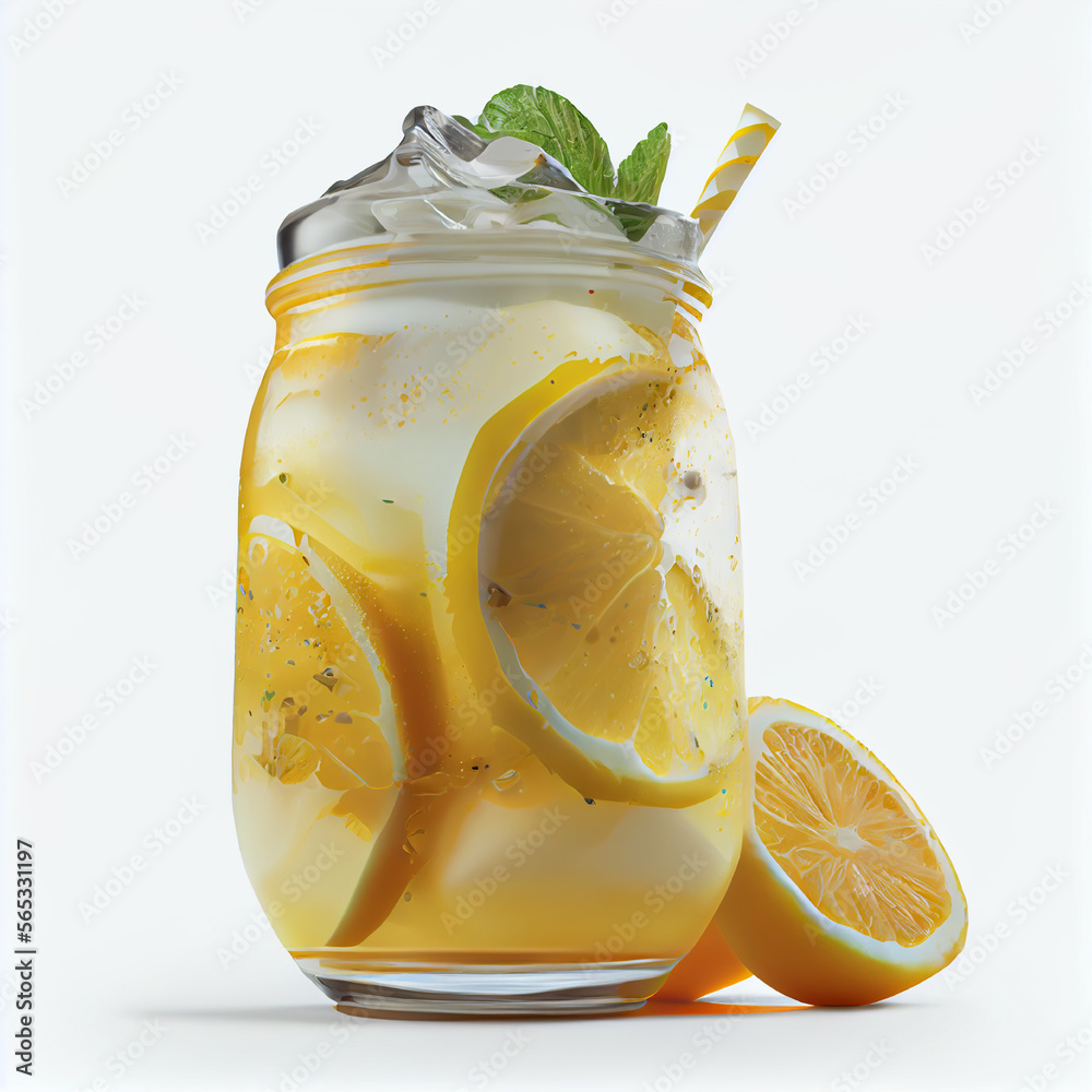 Lemonade | Lemon soda | Lemon drink | Lemonade with isolated white ...
