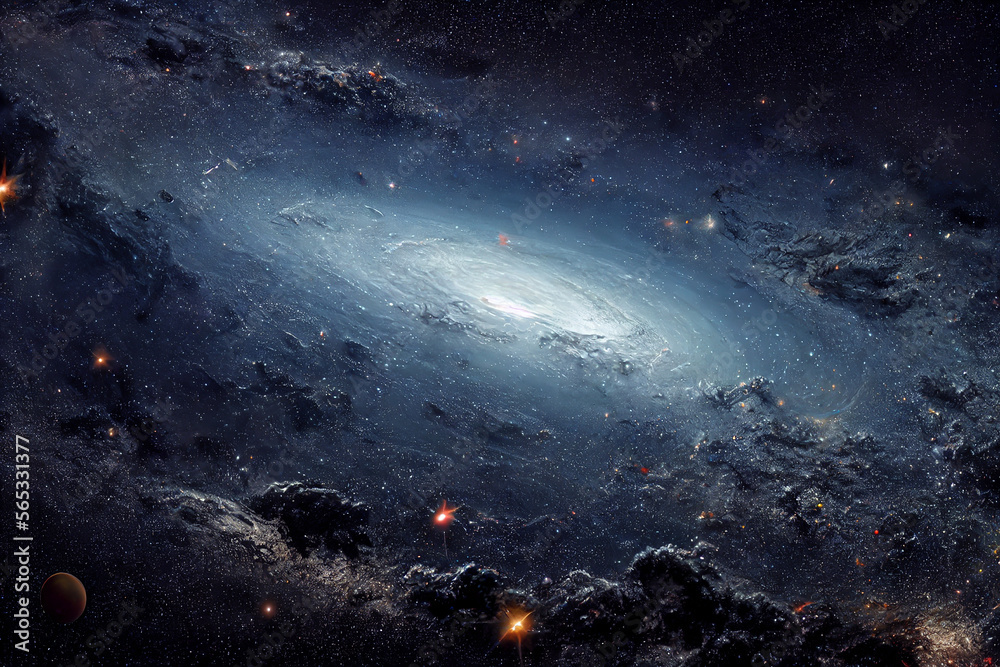 Starry universe galaxy renderings concept map Generative AI Content by ...