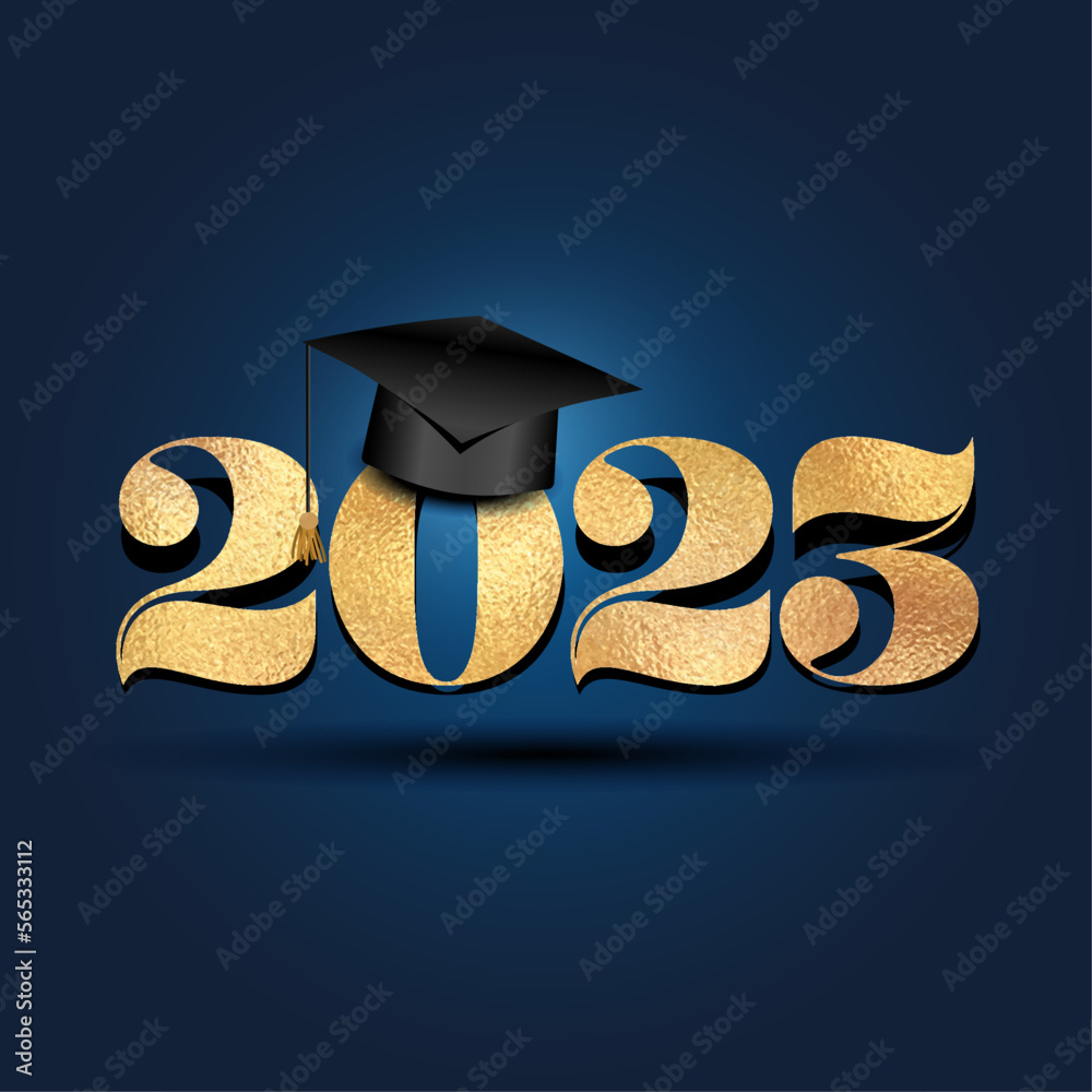 Class of 2023 Congratulations Graduates - Typography. black text ...