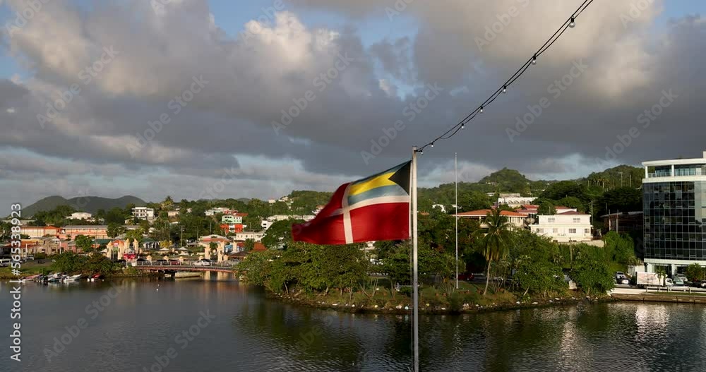 St Lucia Castries Caribbean cruise ship flag city marina. British ...