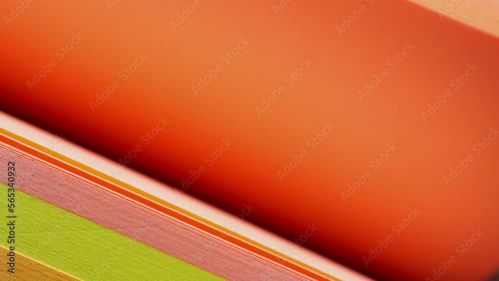 Blank color sheets close-up. Close-up of a stack of paper. Blank color ...