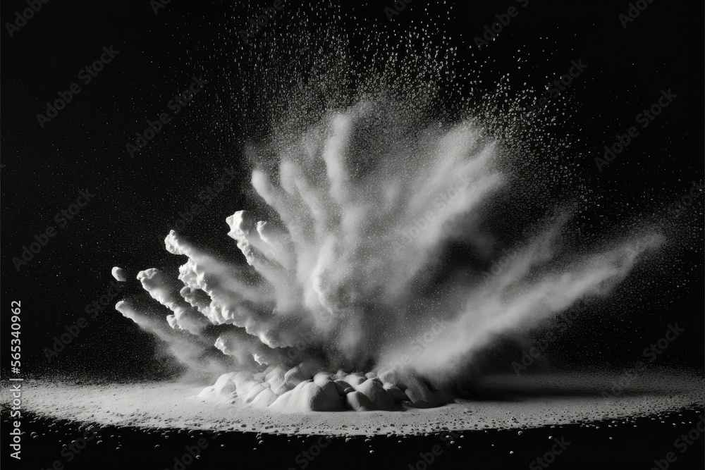 explosion of smoke, black background, ai generated Stock Illustration ...