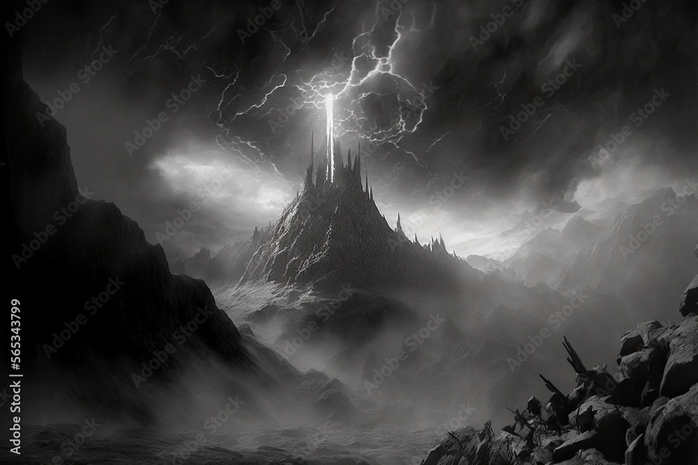 A dramatic view of Mordor in 1960s film style. In J. R. R. Tolkien's ...