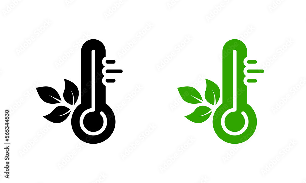 Temperature Measurement Instrument Eco Care Pictogram. Thermometer Tool ...