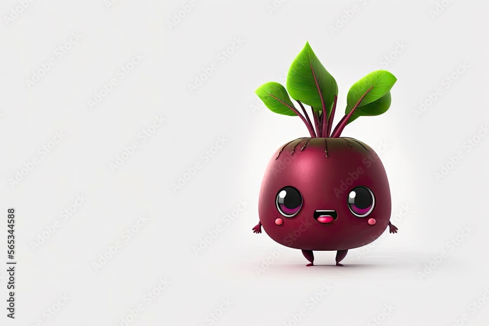 Cute beets isolated. Happy beets. Kawaii beets cartoon character. Funny ...