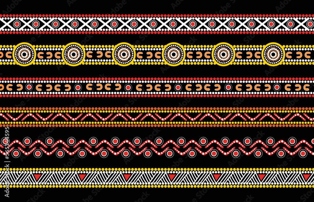 Aboriginal dot art border style vector background Stock Vector | Adobe ...