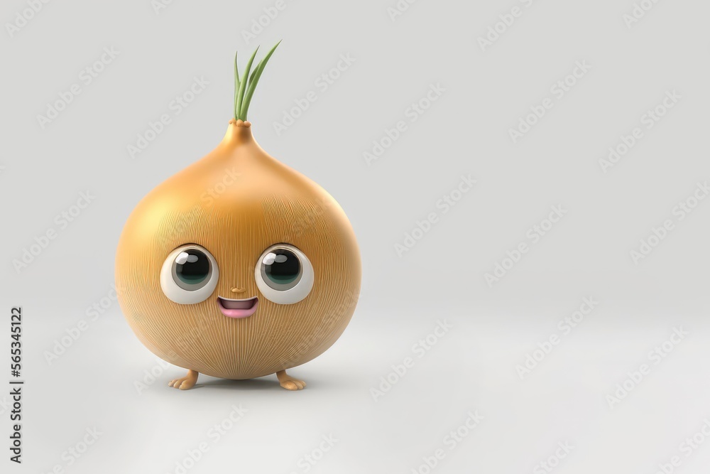 Cute onion isolated. Happy onion. Kawaii onion cartoon character. Funny ...