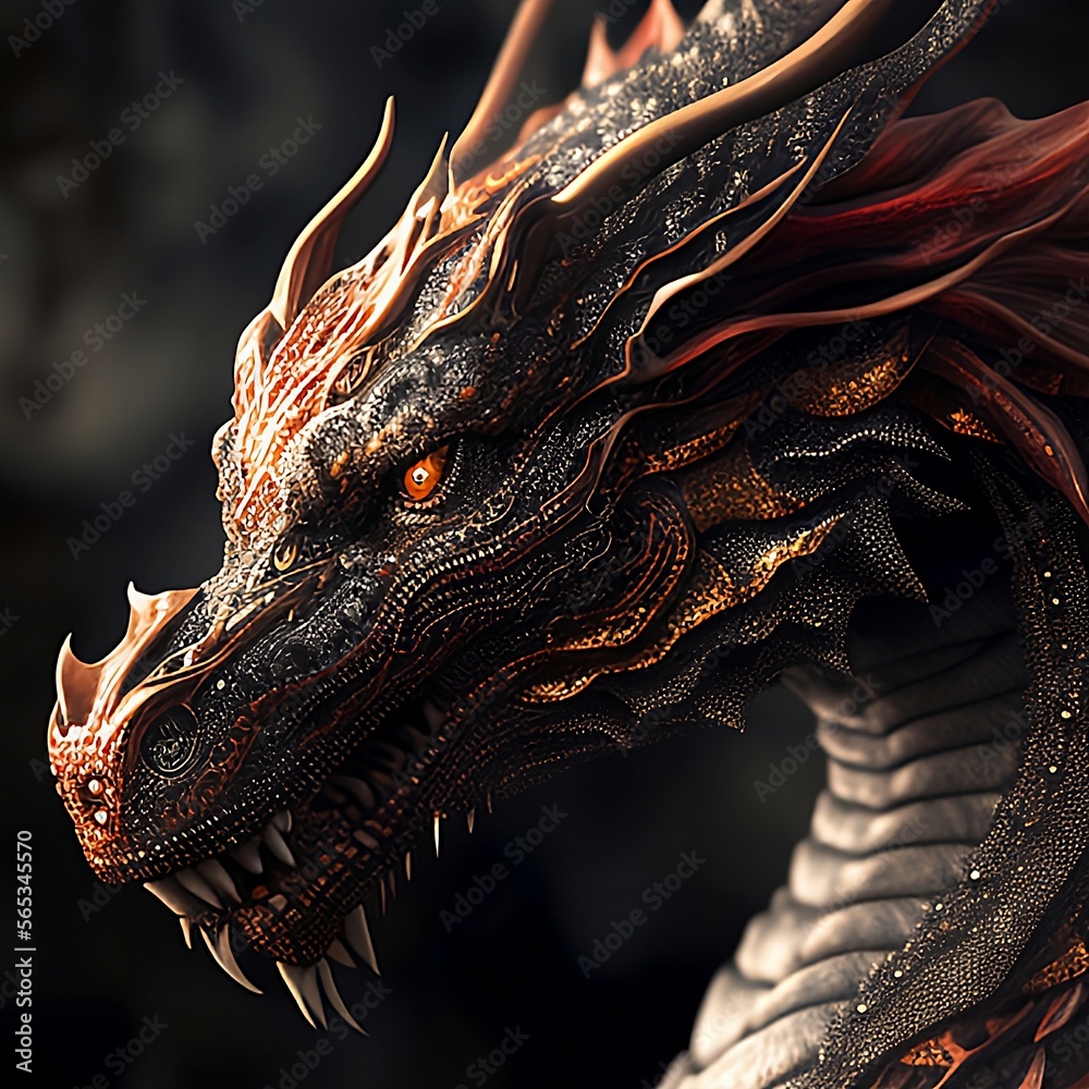 Dragon's Inferno: A Hyper-Realistic 8k Concept Art of a Fierce and ...
