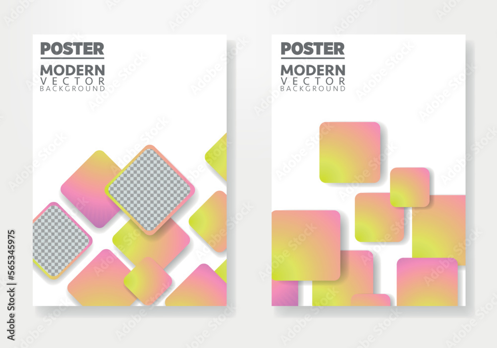 Poster layout design. Vector illustration background template front and ...
