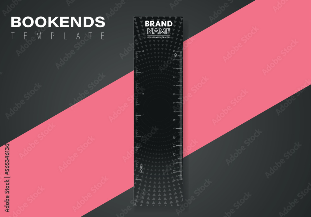 Vertical vector bookmarks design template with ruller and logo space ...