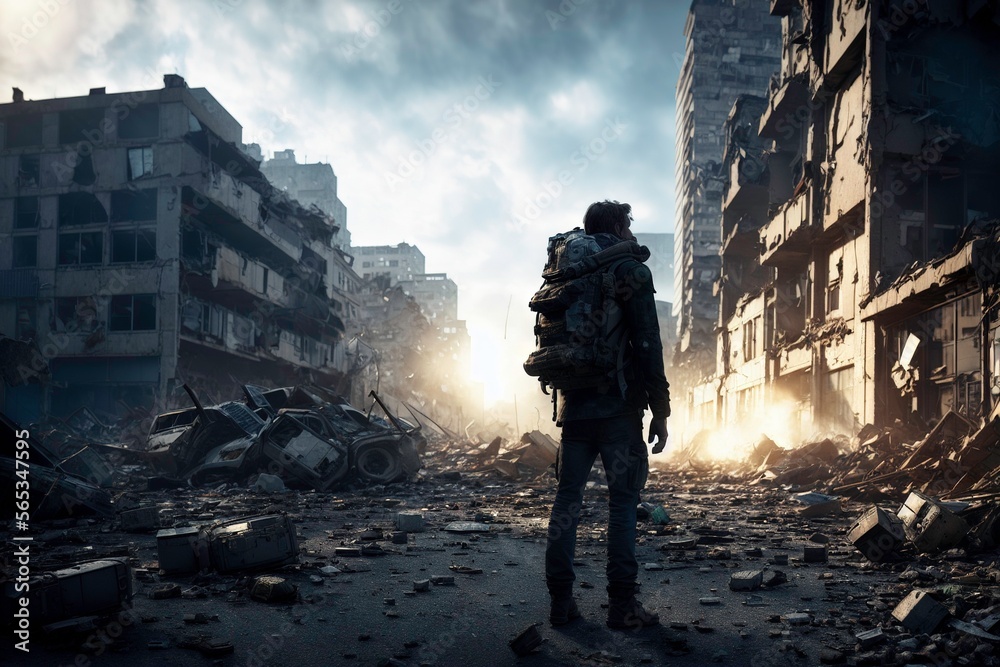 Broken Down City Background