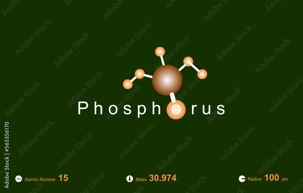 Modern logo design for the word "Phosphorus" which belongs to atoms in ...