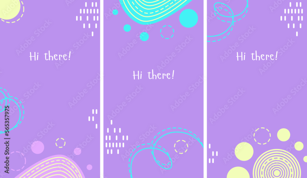 Abstract geometric set of backgrounds for Instagram story posting with ...