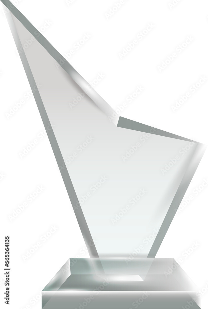 Transparent Blank Crystal Glass Trophy Award template Stock ...