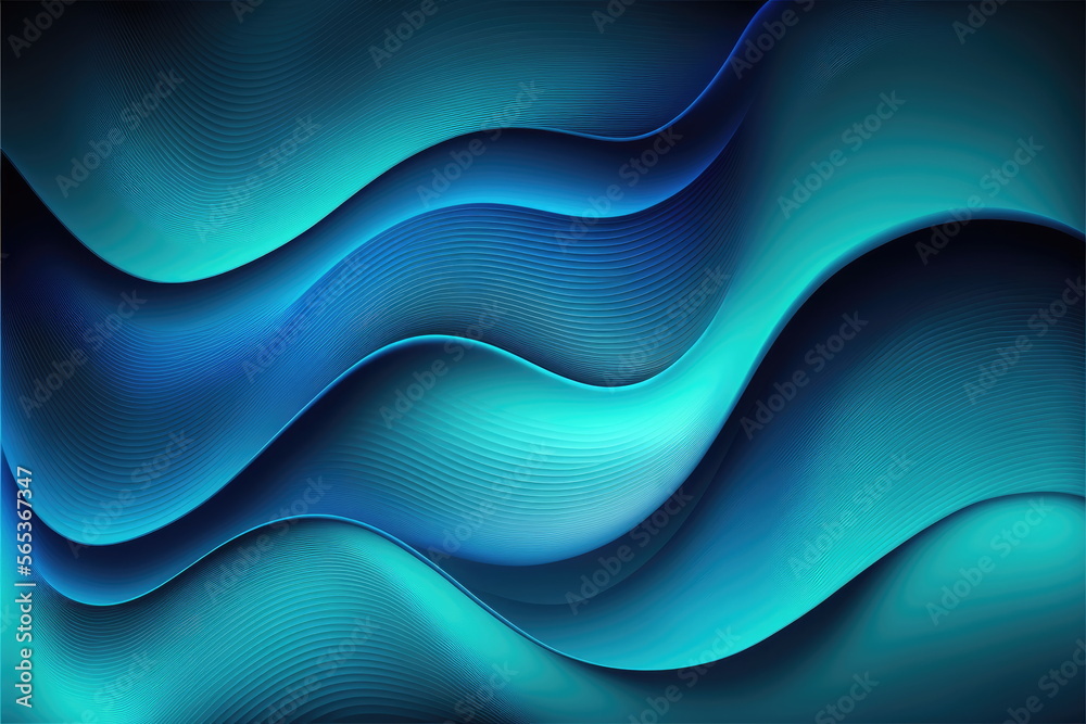blue abstract gradient, wave wallpaper, free space, Made by AI ...