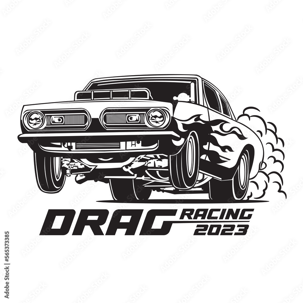 Drag racing car vector illustration, perfect for t shirt design and ...