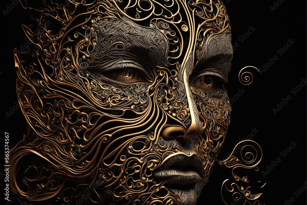 High resolution, high detail ethereal mask - the protector ai generated ...