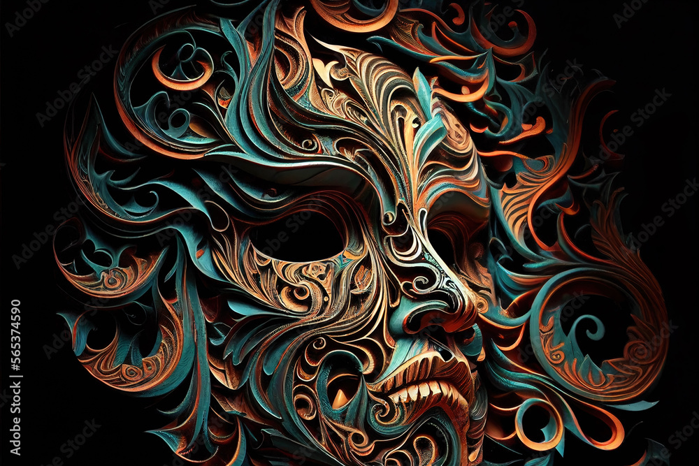 High resolution, high detail ethereal mask - the joker ai generated ...