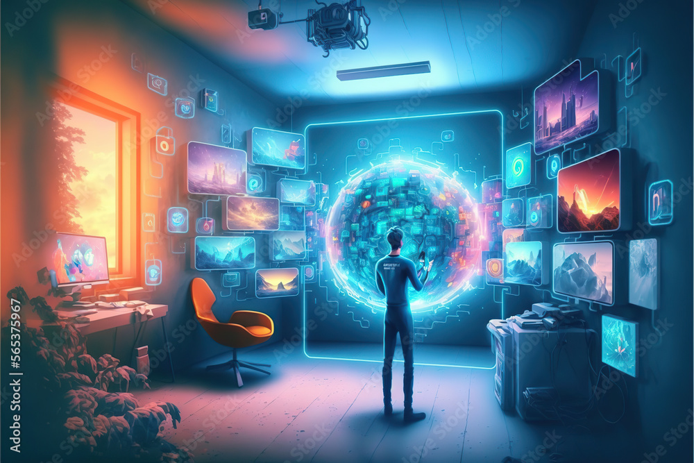 Explore metaverse technology with computer generated environment ...