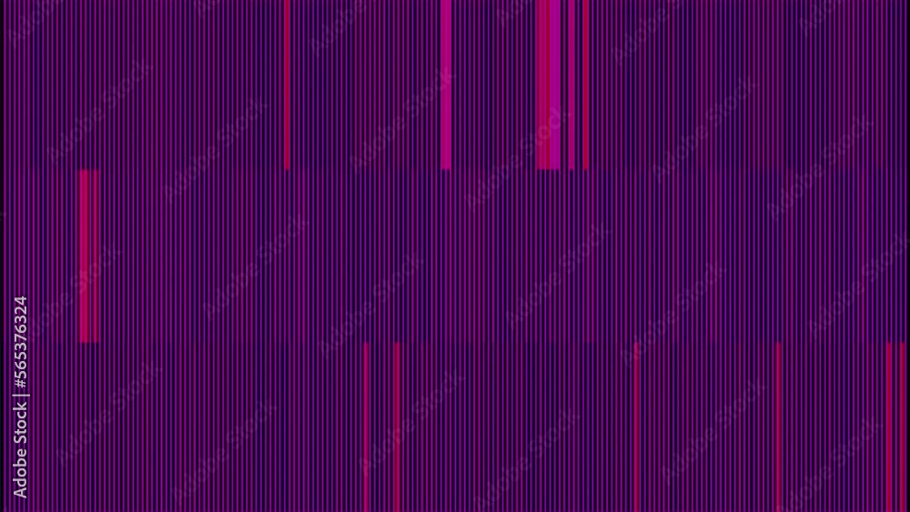 Pink and purple lines, screen glitch loop animation, retro technology ...