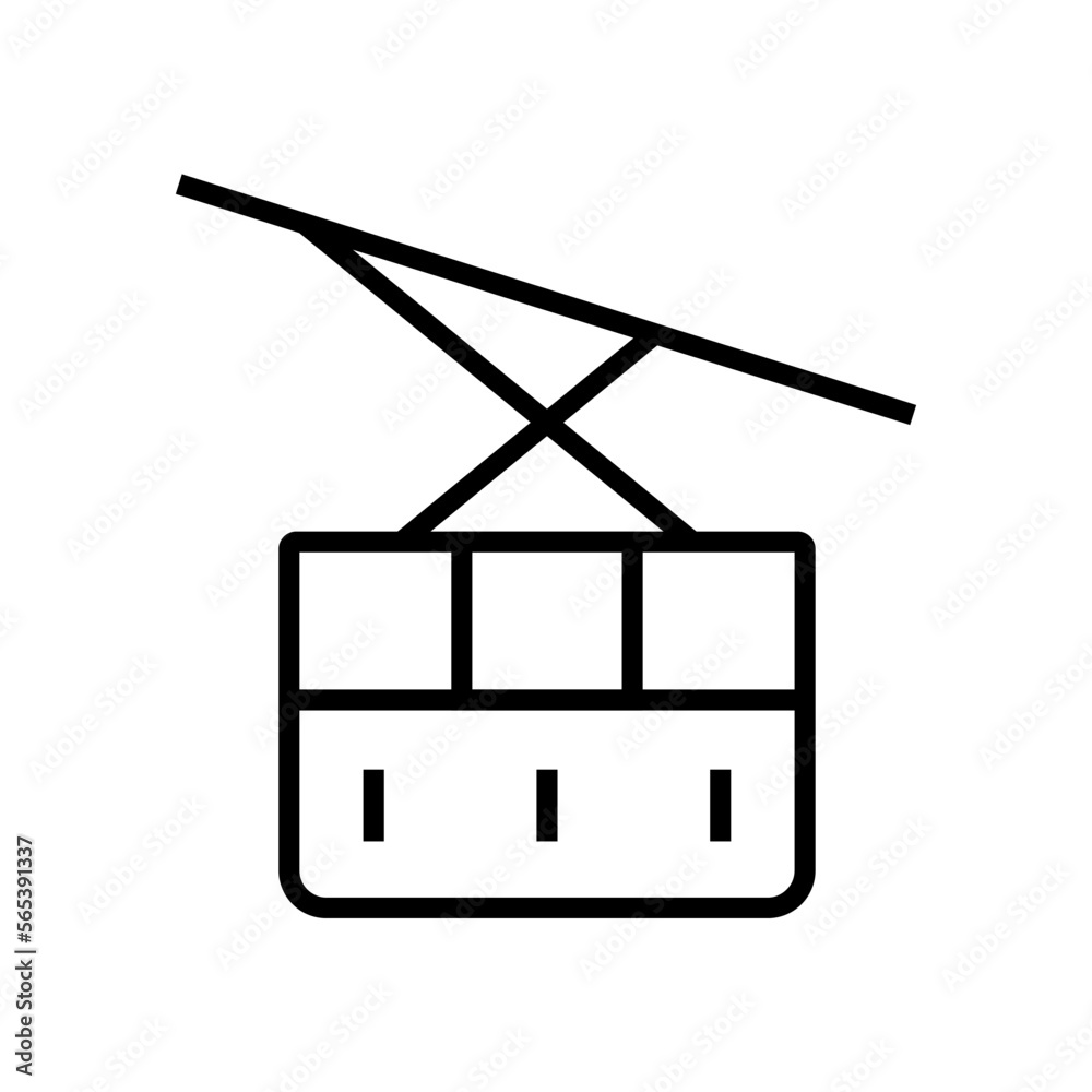Funicular icon line isolated on white background. Black flat thin icon ... Funicular icon line isolated on white background. Black flat thin icon ...