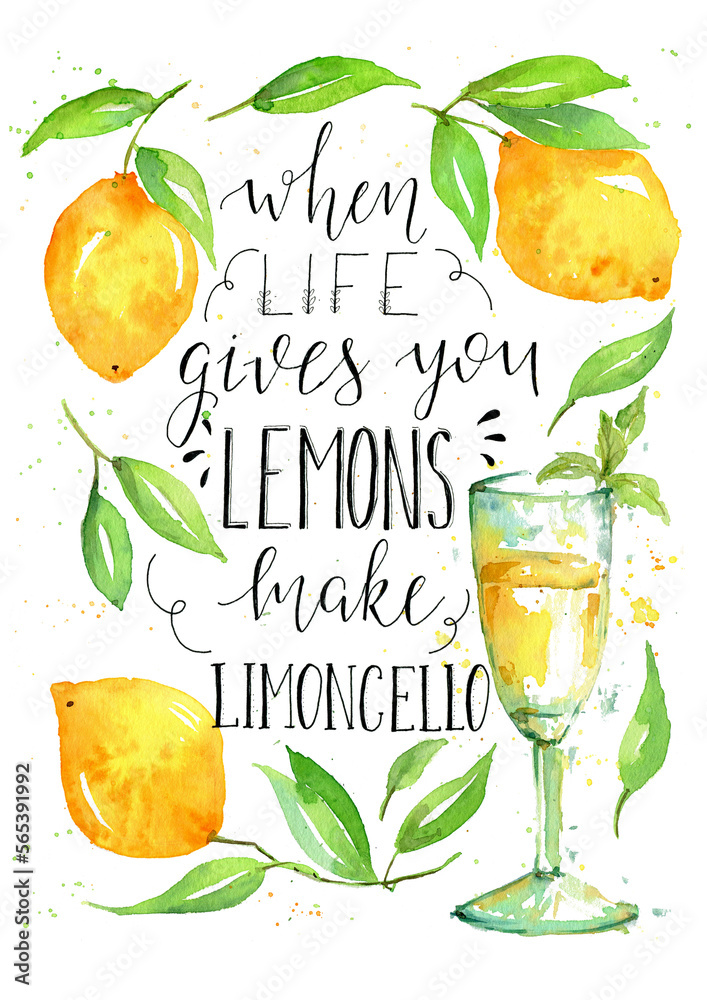 Stockillustratie When life gives you lemons Quotes. Printable ...