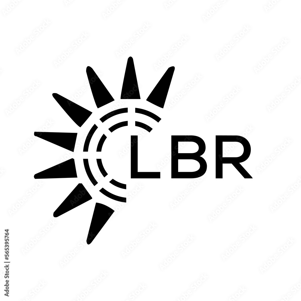 LBR letter logo. LBR image on white background and black letter. LBR ...