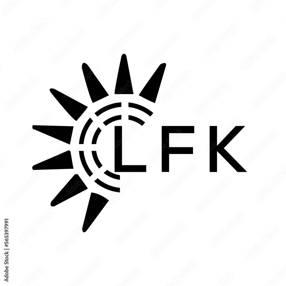 LFK letter logo. LFK image on white background and black letter. LFK ...