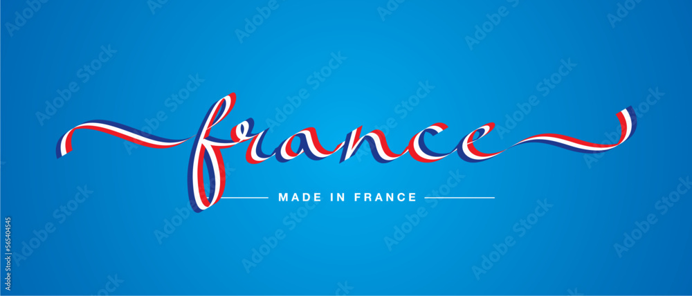 Made in France new modern handwritten ribbon shaped calligraphy ...