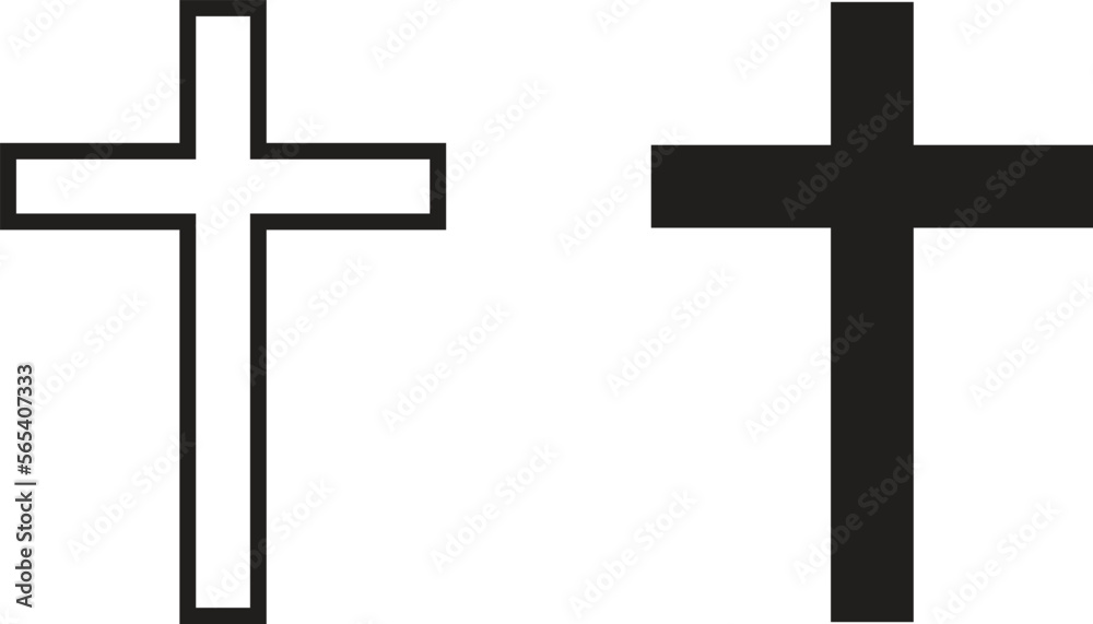 cross icon simple trendy flat style line and solid Isolated vector ...