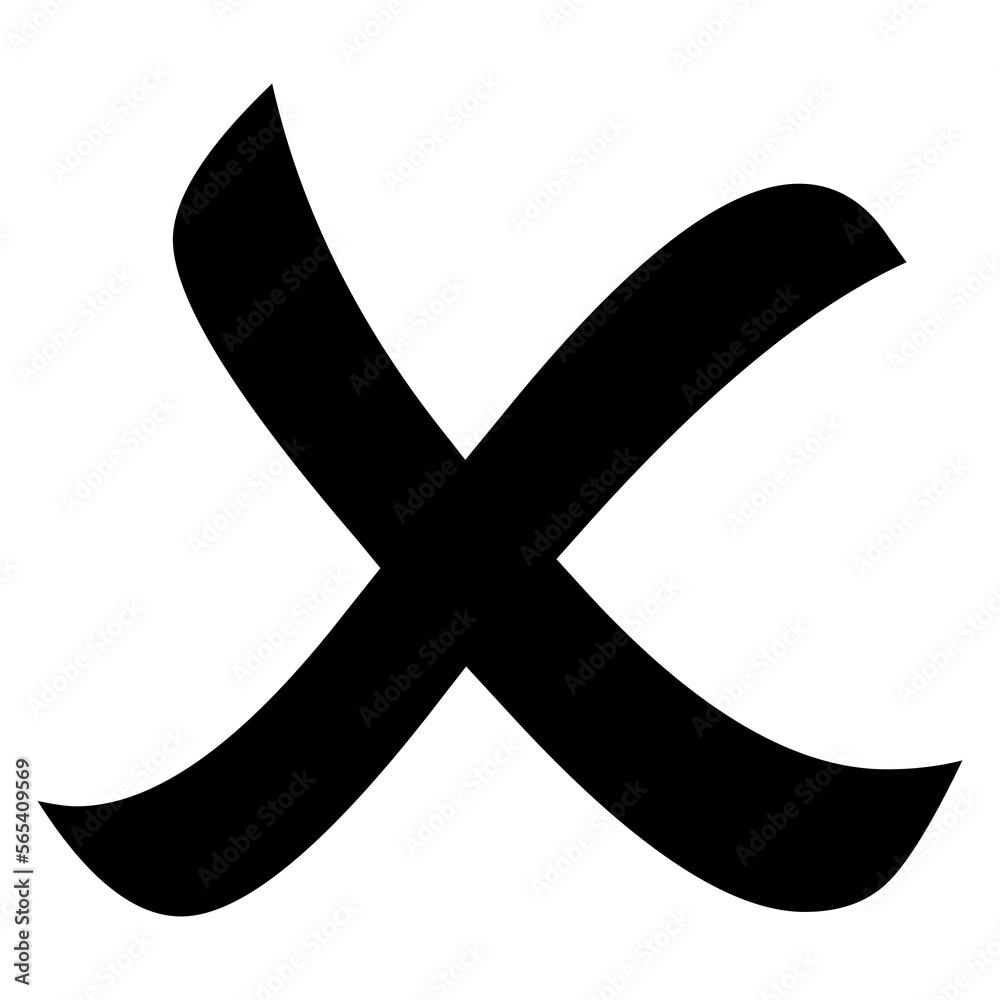 Cross Check mark Symbol on Transparent Background Stock Illustration ...