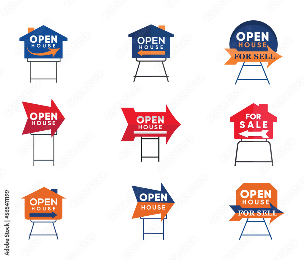 House Yard Sign Vector Illustration Big Collections Design With White ...