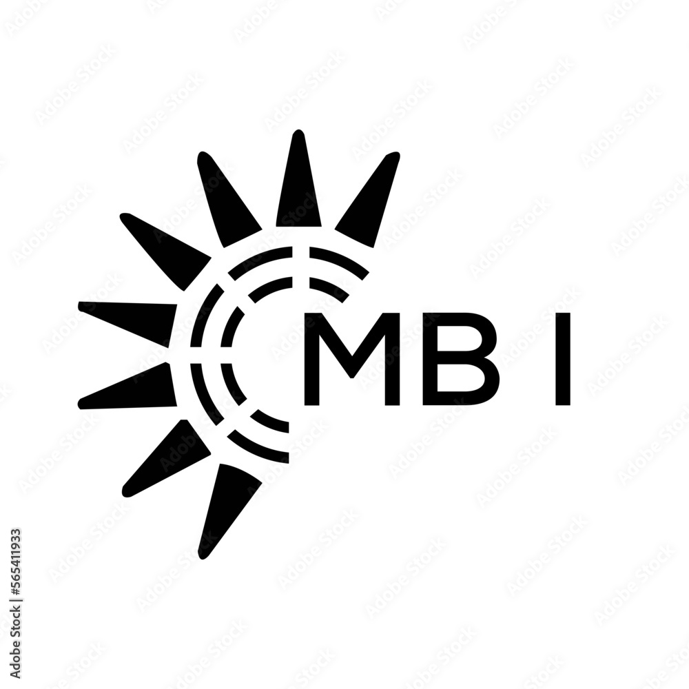 MBI letter logo. MBI image on white background and black letter. MBI ...