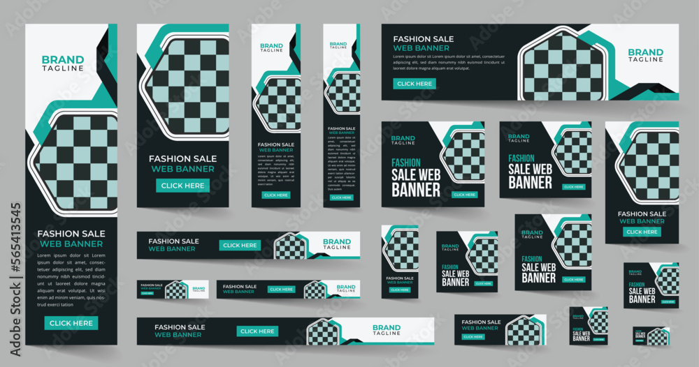 Morden and creative real estate web banner template design, Vector ...