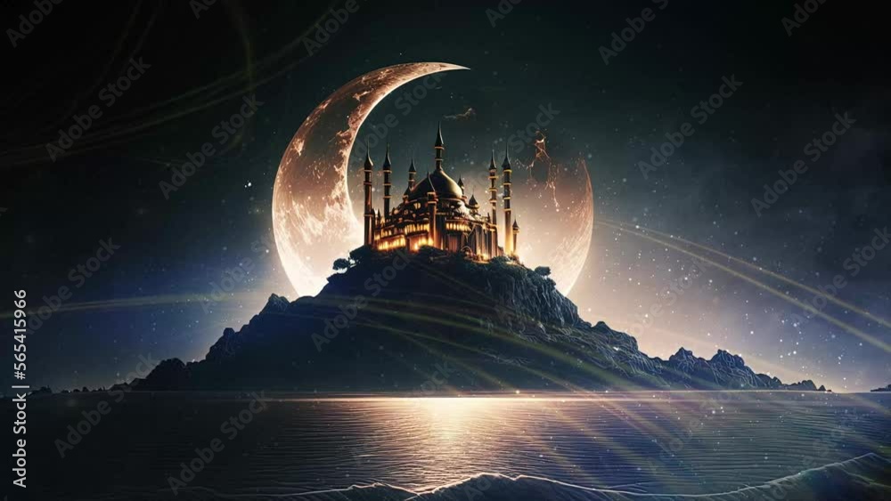 animated islamic background , islamic mosque UHD 4K 30 fps AI ...