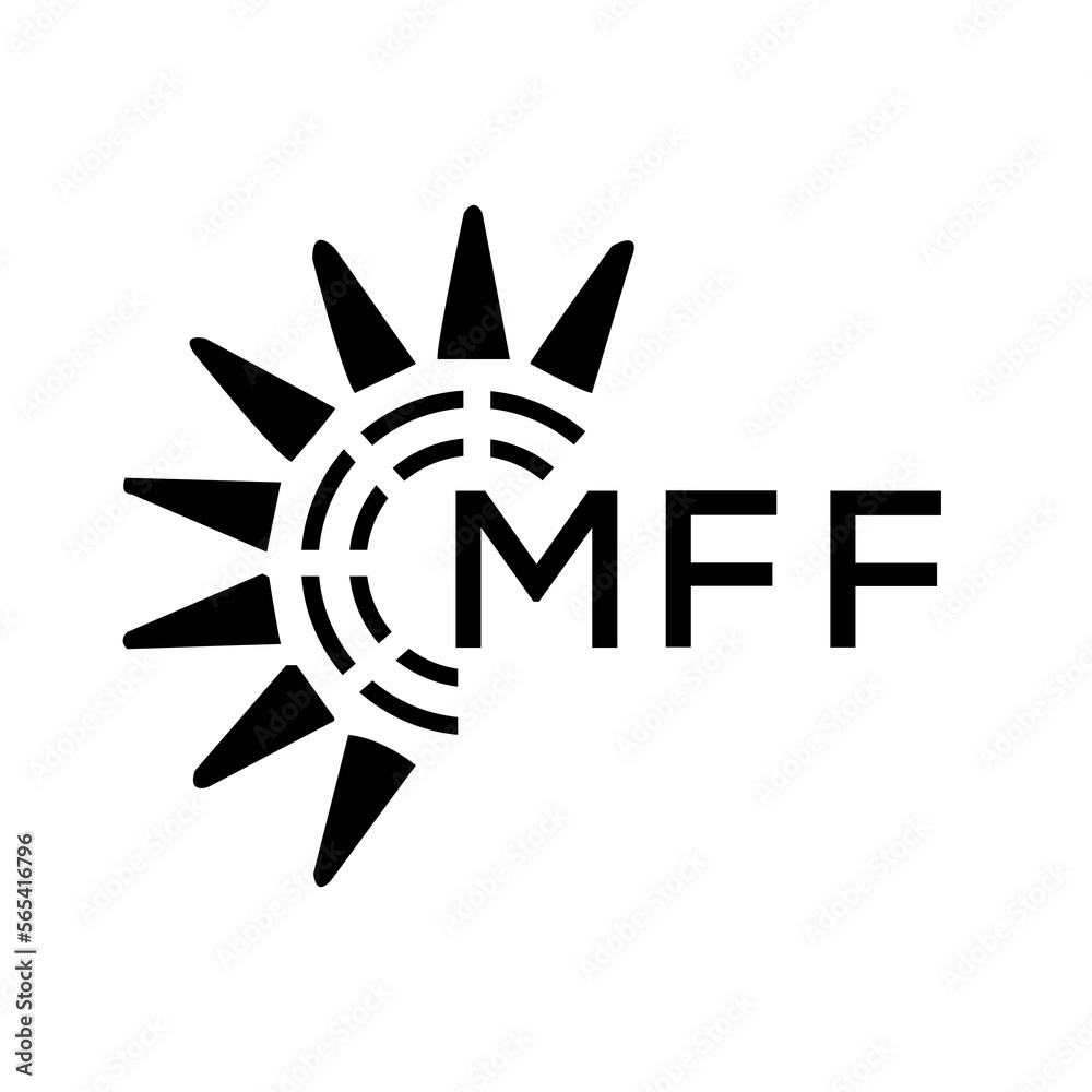MFF letter logo. MFF image on white background and black letter. MFF ...