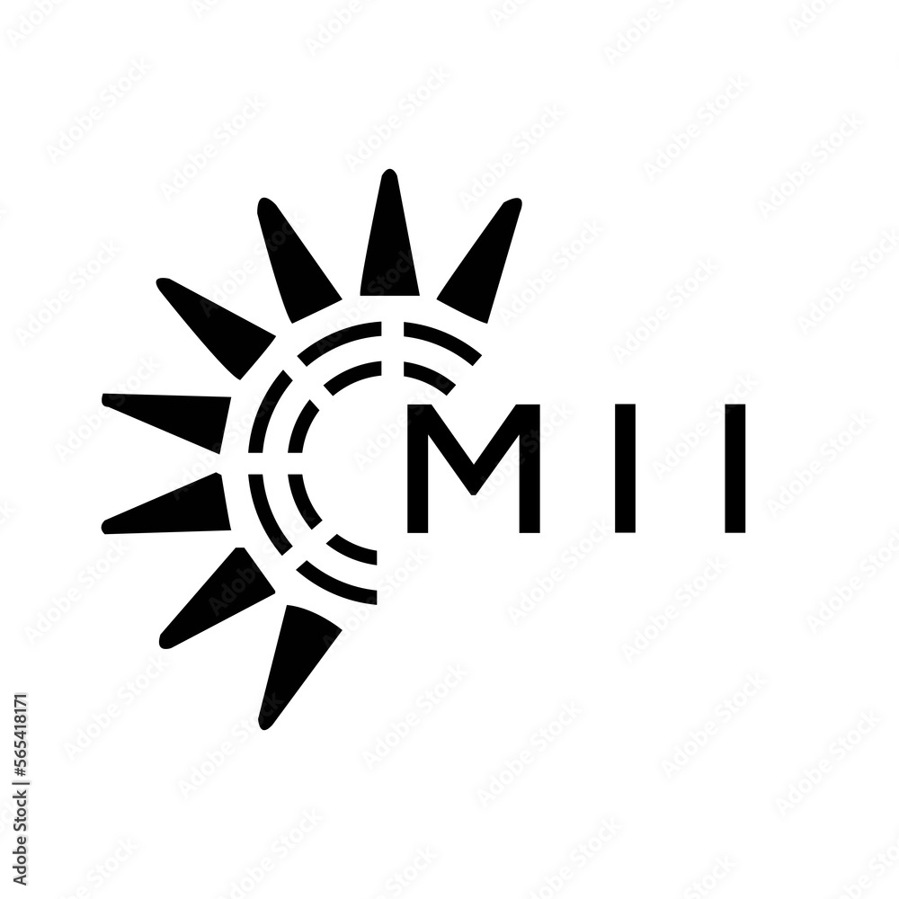 MII letter logo. MII image on white background and black letter. MII ...