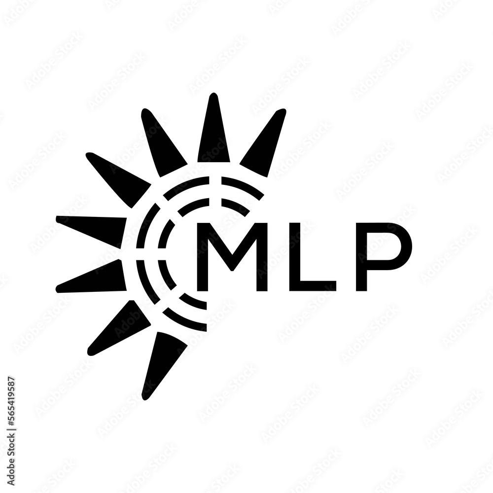 Vecteur Stock MLP letter logo. MLP image on white background and black ...