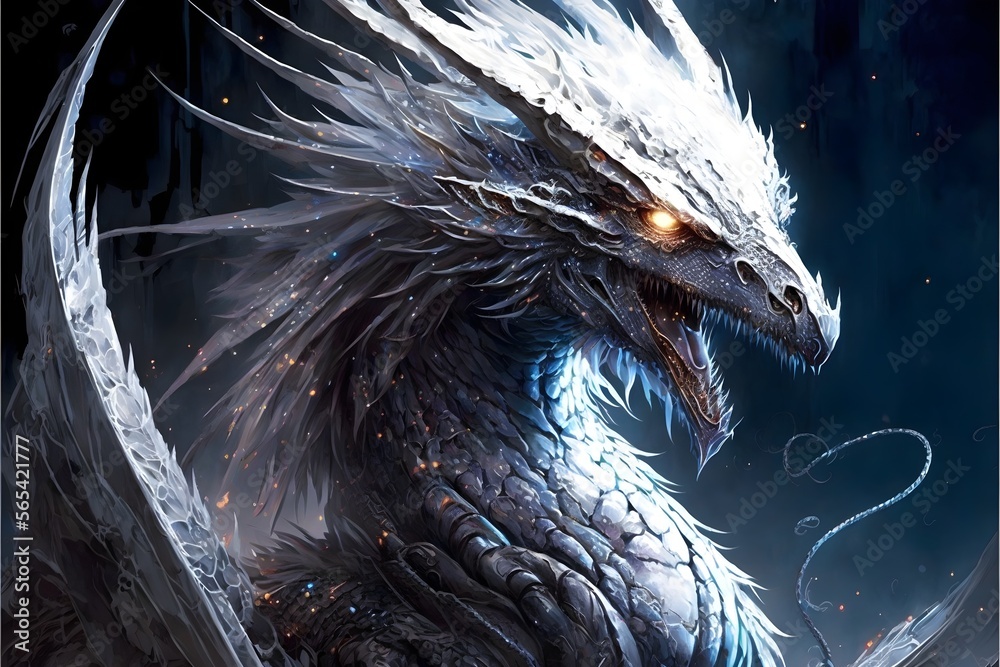 Sliver Thunder Dragon, the lord of dragons, has good platinum scales ...